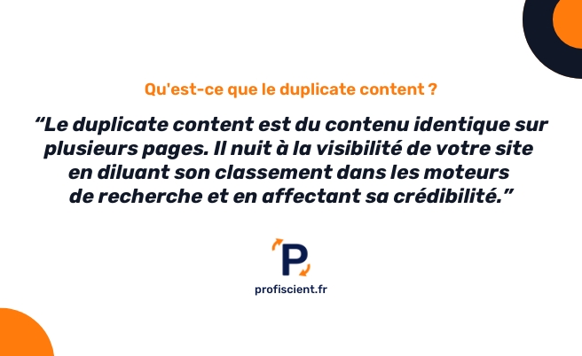 Qu’est-ce que le duplicate content ? | Profiscient